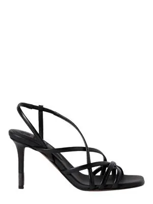 BRUNELLO CUCINELLI Brunello Cucinelli Calfskin Sandals With Monili Embellished Heel