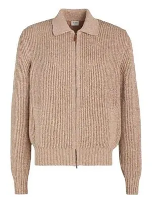 TOD'S Long-sleeved Zip-up Cardigan - Nude
