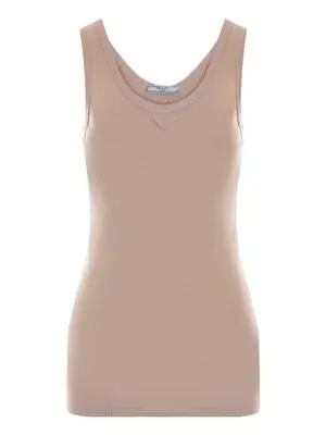 PRADA Prada Ribbed Knit U-Neck Top