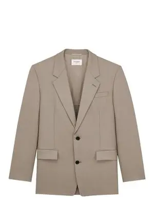 Saint Laurent Single-breasted Wool Jacket - Taupe