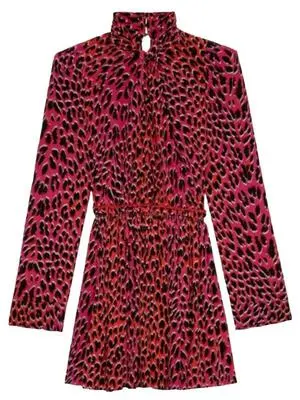Zadig&Voltaire Leopard-print Dress With Bow Collar - Red