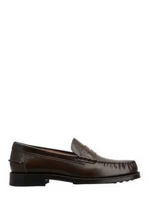 TOD'S Round Head Loafer Shoes - Brown