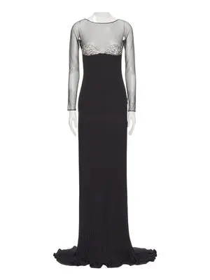 Valentino Garavani Long Sleeve Gown - Black/silver