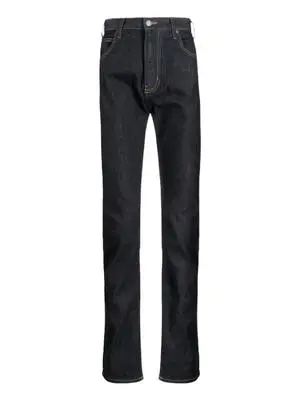 Emporio Armani Logo Button Jeans - Black