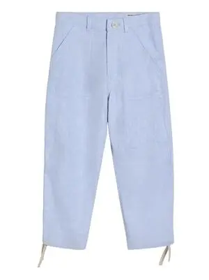 Brunello Cucinelli Hemp, Linen And Cotton Diagonal Utility Trousers Sky-blue