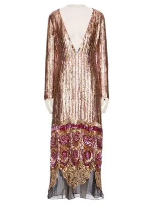 Valentino Garavani Long-sleeved Sequined Gown - No
