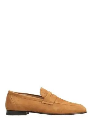 TOD'S Suede Loafers With Monogram Detail - Brown