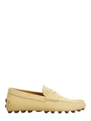 TOD'S Gommino Bubble Leather Loafers - Yellow