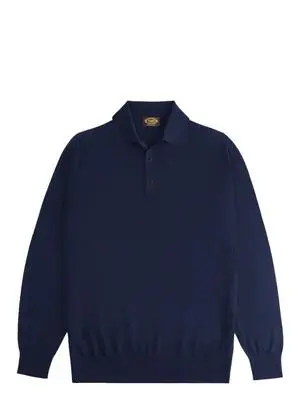 TOD'S Wool Polo Collar Knit Sweater - Blue