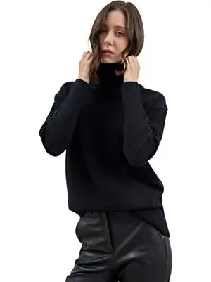 JOSEPH Roll Neck Long Sleeved Jumper - Black