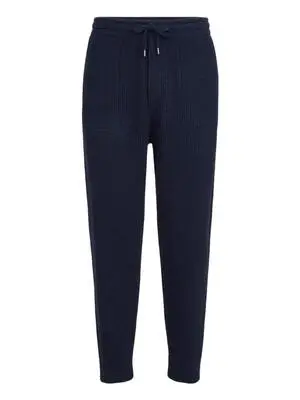 Brunello Cucinelli Cashmere English Rib Knit Joggers Black