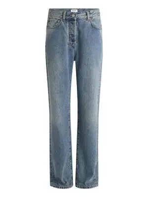 Balmain Straight-leg Faded Denim Jeans - Blue