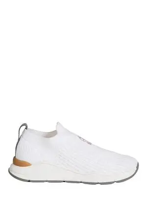 Brunello Cucinelli Techno Cotton Slip-on Runners With Embroidered Logo - Panama