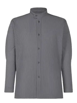 Issey Miyake Long-sleeved Pleated Shirt - Gray