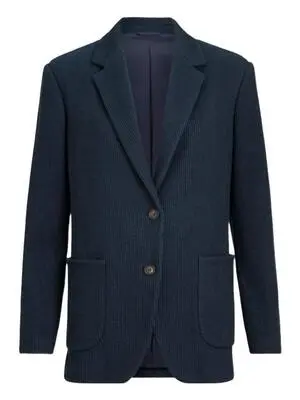 BRUNELLO CUCINELLI Brunello Cucinelli Sparkling Cotton And Viscose English Rib Knit Blazer With Monili