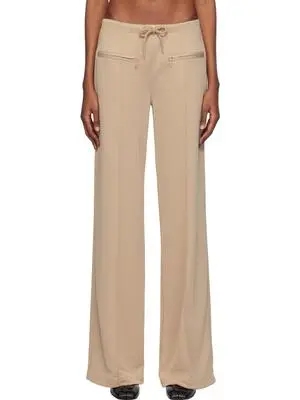 COURREGES Courrèges Mid-rise Drawstring Wide-leg Pants - Sand