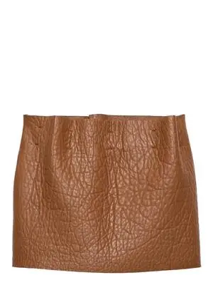 Prada Prada Nappa Leather Mini Skirt Cognac