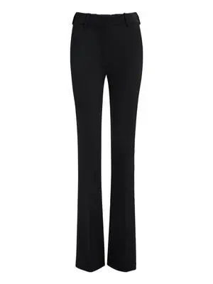 Balmain Low-waisted Wool Satin Trousers - Black