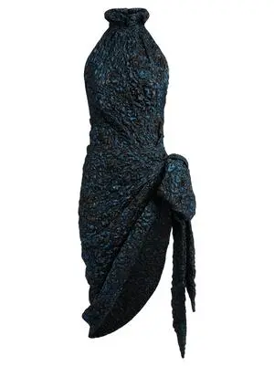BALMAIN Balmain Draped Cloqué Jacquard Midi Dress