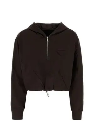 Prada Half-zipped Drawstring Hoodie - Black