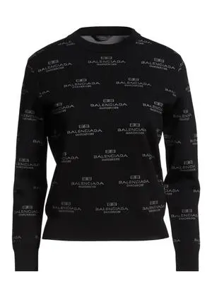 Balenciaga Logo-print Crewneck Jumper - Black
