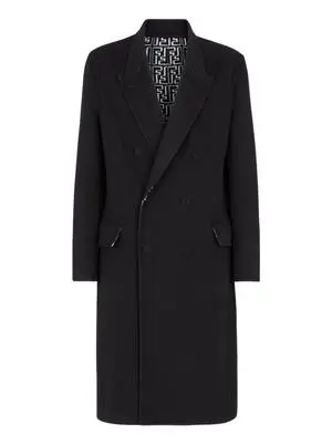 Fendi Reversible Monogram Double-breasted Coat - Black