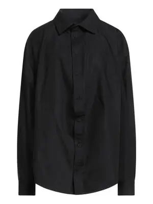 Balenciaga Oversized Embroidered Logo Shirt - Black