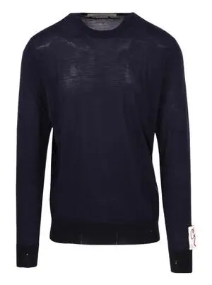 GOLDEN GOOSE Logo Patch Wool Jumper - Black