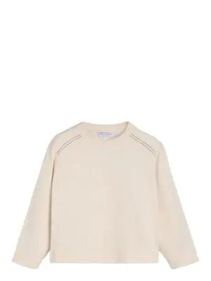 BRUNELLO CUCINELLI Brunello Cucinelli Cotton Jersey Long Sleeve T-Shirt With Monili