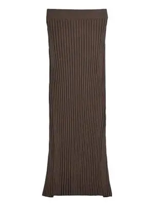 TOD'S Slit Midi Skirt - Brown