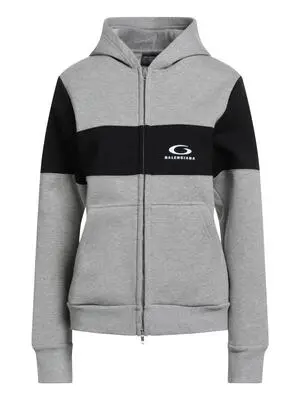 Balenciaga Two-tone Zip-up Hooded Track Jacket - Gray