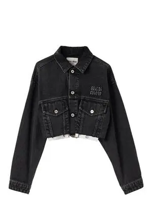 Miu Miu Denim Blouson Jacket - Black