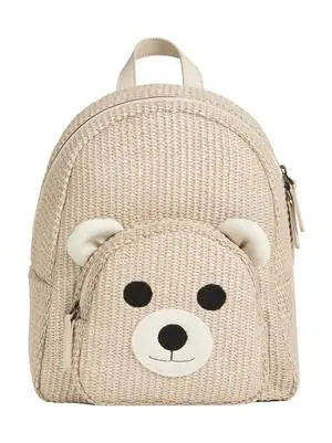 Brunello Cucinelli Raffia Bear Backpack - Beige