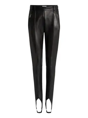 Balmain Stirrup Lambskin Trousers - Black