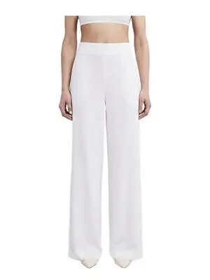 Patrizia Pepe Palazzo Crêpe Trousers - White