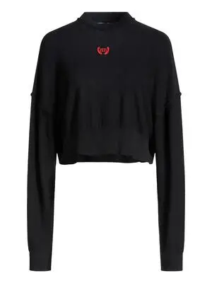 Balenciaga Embroidered Logo Crewneck Jumper - Black