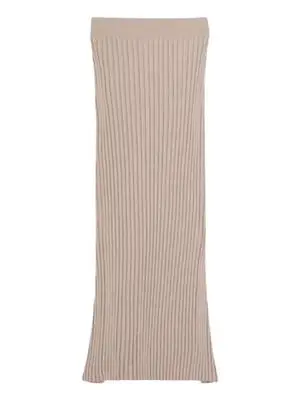 TOD'S Tod's Ribbed-Knit Midi Skirt Cream