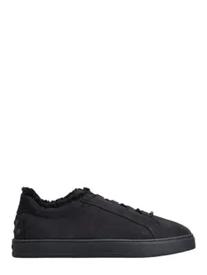 TOD'S Pashmy Suede Sneakers With Shearling Lining - Blue