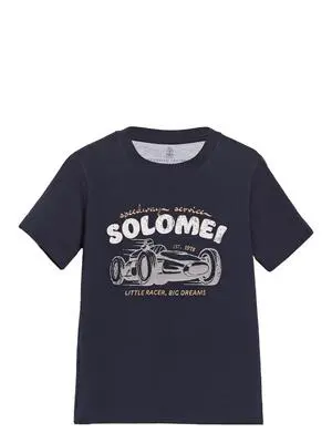 BRUNELLO CUCINELLI Brunello Cucinelli Short Sleeve Cotton Jersey T-Shirt With Graphic Print