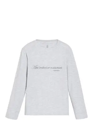 Brunello Cucinelli Long-sleeve T-shirt With Pattern - Light Gray