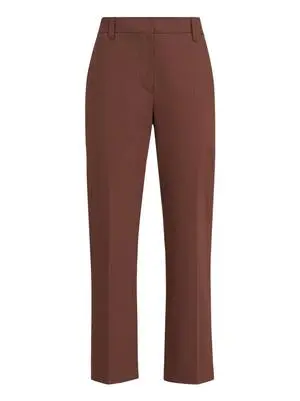 Brunello Cucinelli Brunello Cucinelli Stretch Cotton Twill Cigarette Trousers With Monili Embellishment Red