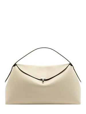 TOTEME Toteme T-Lock Leather Shoulder Bag Nude
