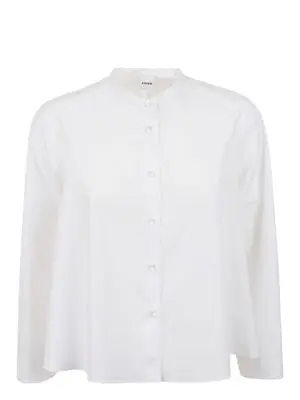 Aspesi Relaxed Stand-collar Shirt - White