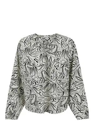 Aspesi Round Neck Shirt With Tie And Pleats - White