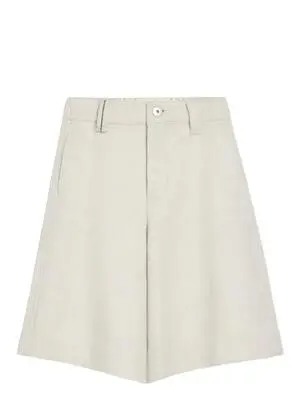 BRUNELLO CUCINELLI Brunello Cucinelli Virgin Wool Double Cloth Long Bermuda Shorts With Monili Embellishment