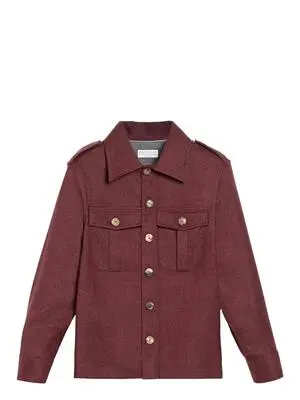 Brunello Cucinelli Virgin Wool Flannel Overshirt With Chest Pockets - Focus Color