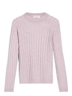 BRUNELLO CUCINELLI Brunello Cucinelli Sparkling Cashmere Lightweight Wide-Rib Sweater