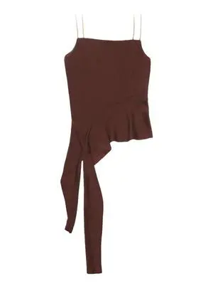 Helmut Lang Asymmetrical Draped Tank Top - Red