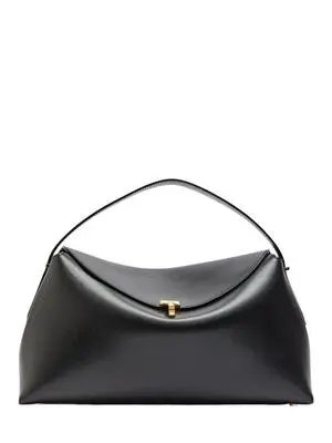 TOTEME Toteme T-Lock Leather Shoulder Bag Black