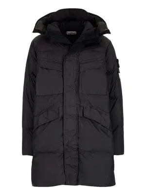 Stone Island Quilted Down Hooded Parka - Charcoal-grey